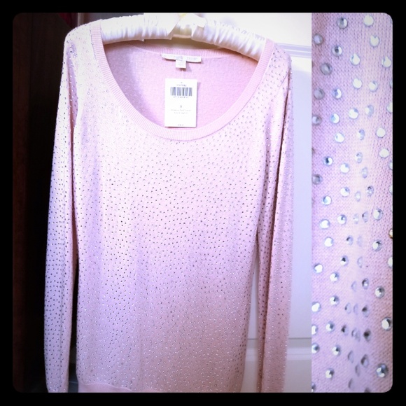 Boston Proper | Sweaters | Boston Proper Sweater Rhinestone Pink ...